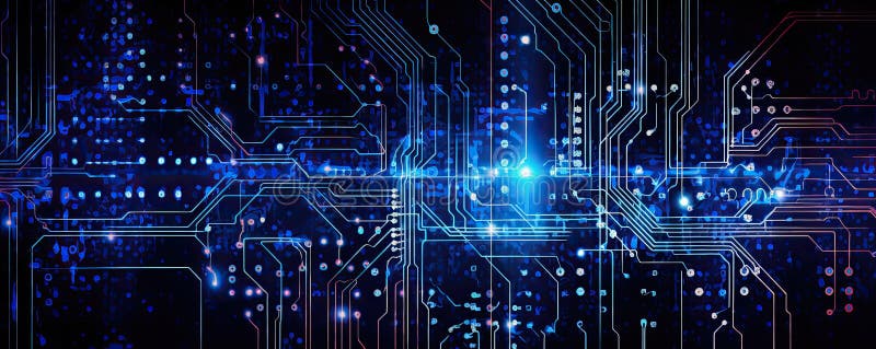 Minimalistic Abstract Background With Circuitry Patterns And Binary Code Symbolizing The