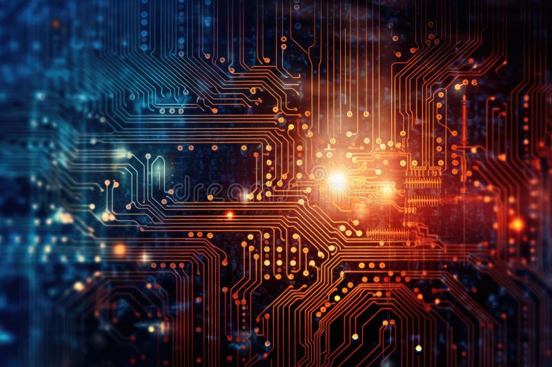 Minimalistic Abstract Background with Circuitry Patterns and Binary Code, Symbolizing the ...