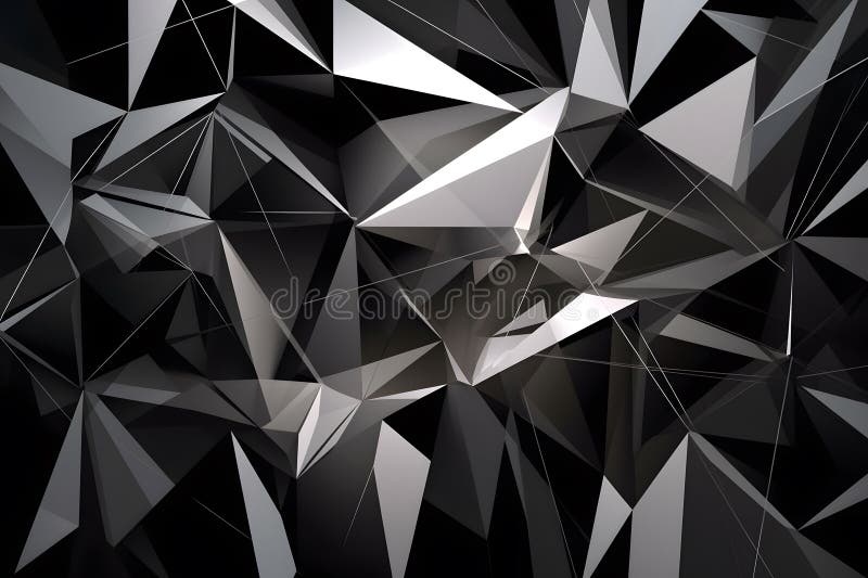 Abstract Background with Lines and Angles in Black and White ...