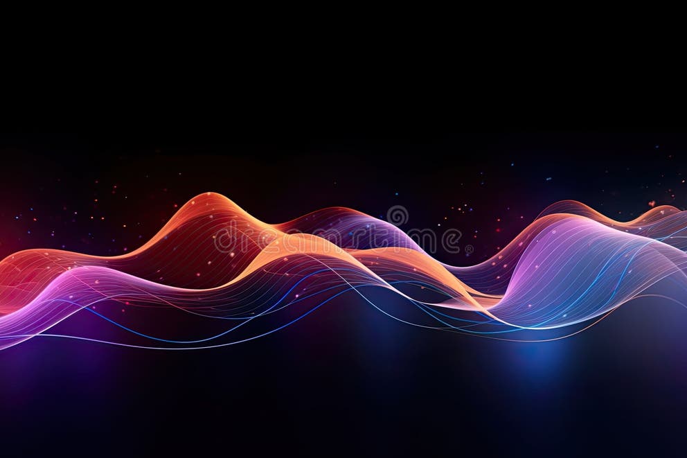 Minimalistic Abstract Background with Dynamic Data Streams and Flowing Lines, Symbolizing the ...
