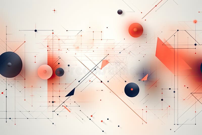 Minimalistic Abstract Background with Geometric Shapes and Data Points ...