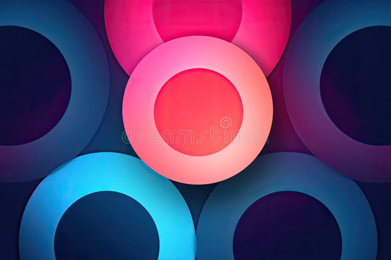 Minimalistic Abstract Background with Intersecting Circles, Symbolizing Interconnectedness and ...