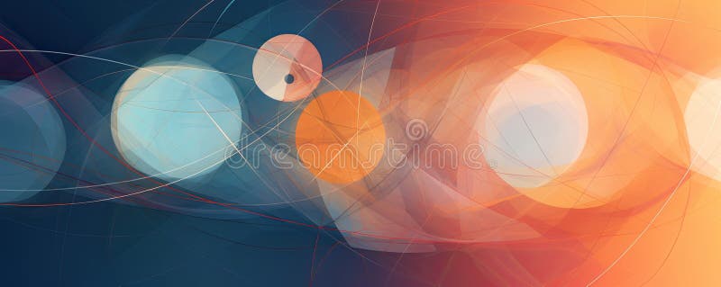 Minimalistic Abstract Background With Intersecting Lines And Circles Symbolizing Unity And