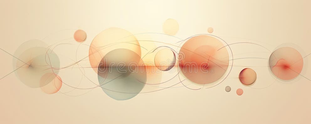 Minimalistic Abstract Background With Intersecting Lines And Circles