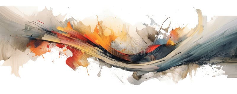 Minimalistic Abstract Background with a Single Brushstroke, Conveying ...