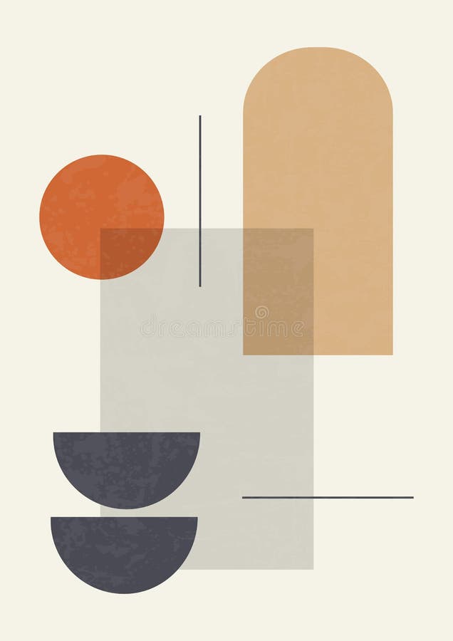 Minimalistic Abstract Balanced Elements Poster. Modern Illustrations ...