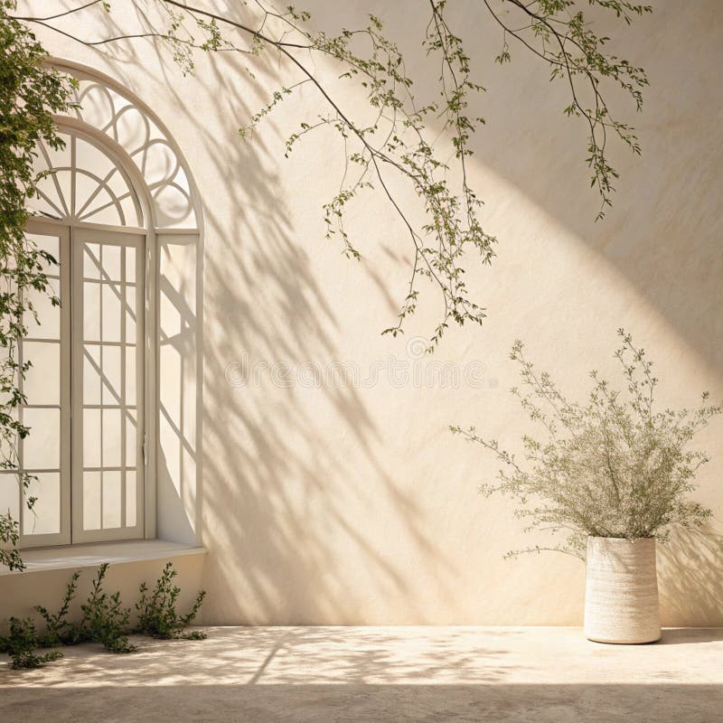 Minimalistic Abstract Beige Background with Light and Shadows Stock ...