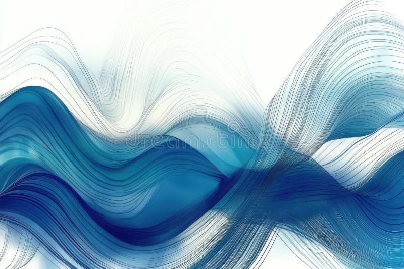 Minimalistic Abstract Blue Waves Design for Creative Projects and ...