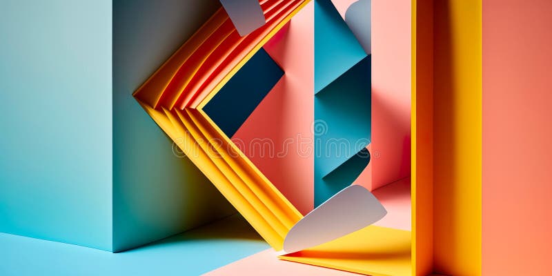 Minimalistic Abstract Composition with Bold Lines and Pastel Generative ...