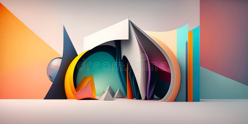 Minimalistic Abstract Composition with Bold Lines and Pastel Generative ...