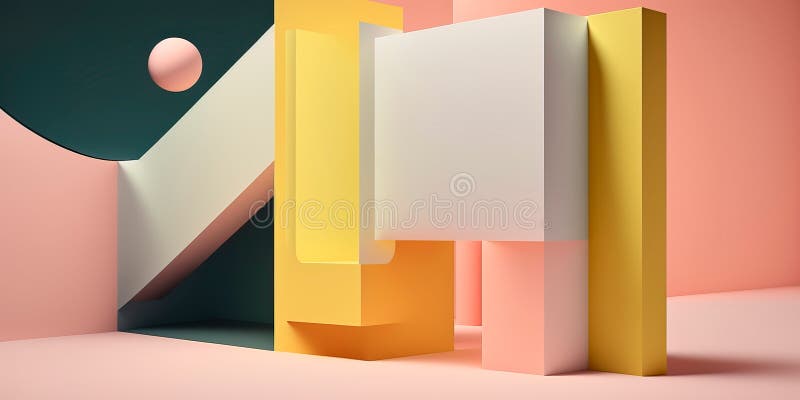 Minimalistic Abstract Composition with Bold Lines and Pastel Generative ...