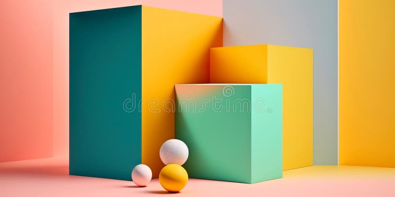 Minimalistic Abstract Composition with Bold Lines and Pastel Generative ...