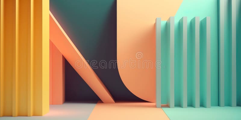 Minimalistic Abstract Composition with Bold Lines and Pastel Generative ...