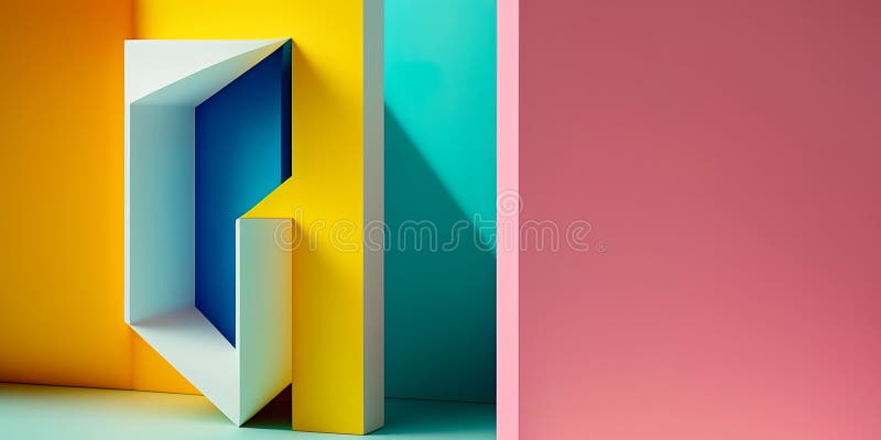 Minimalistic Abstract Composition with Bold Lines and Pastel Generative ...