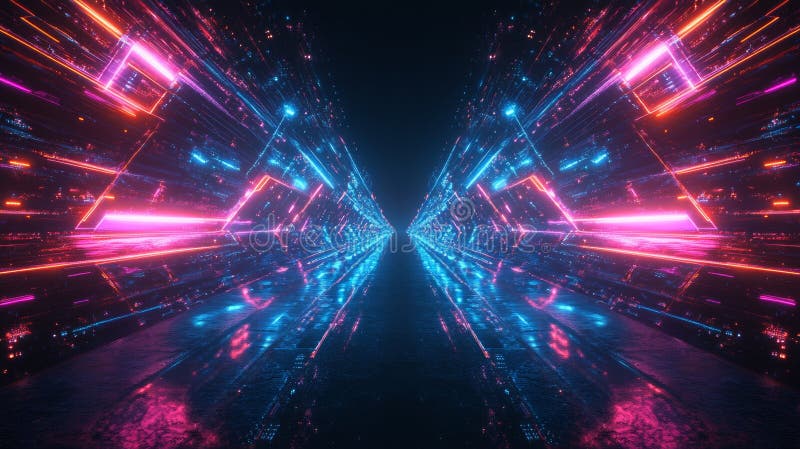 A Minimalistic, Abstract 3D Rendered Sci-fi VJ VR Background Featuring ...