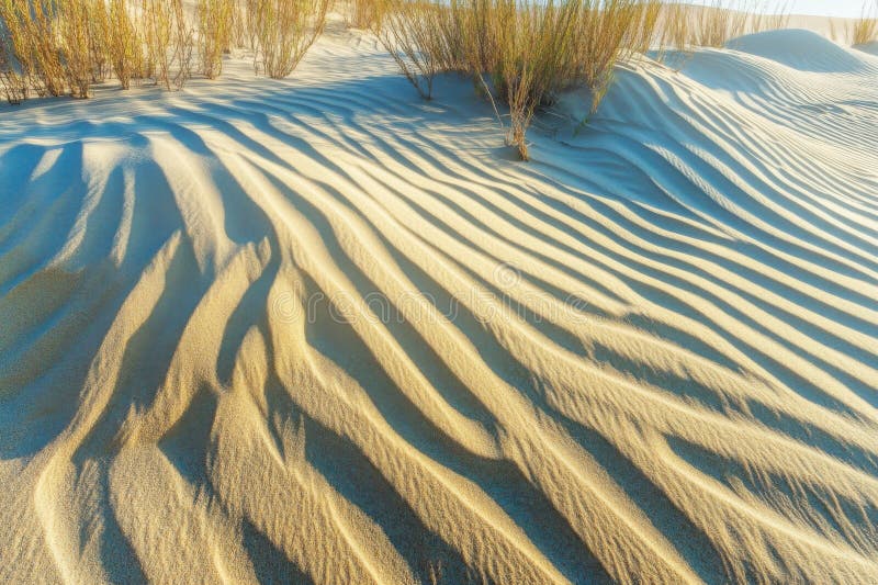 Minimalistic Abstract Desert Landscape with Dune Patterns at Sunset ...