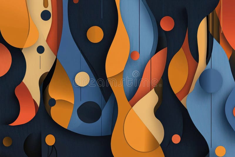 Minimalistic Abstract Design with Geometric Shapes in Warm and Cool ...
