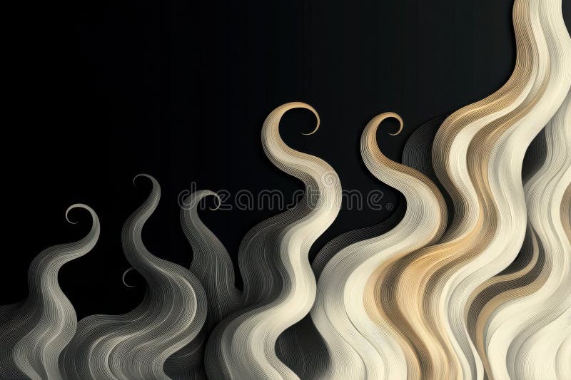 Minimalistic Abstract Fire Illustration with Curved Lines and Warm ...
