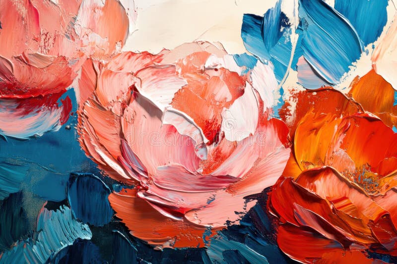 Minimalistic Abstract Floral Composition in Rich Hues for Art and ...