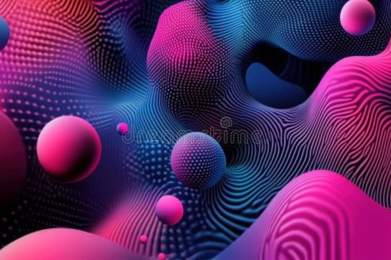 Minimalistic Abstract Fluid Design Vibrant Curves Spheres Modern ...