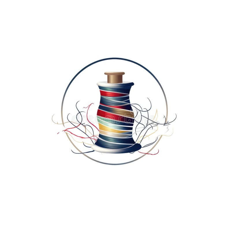 Minimalistic Abstract Graphic Logo of Needle and Thread Stock ...