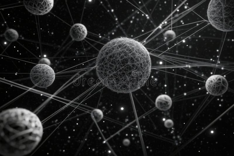 Minimalistic Abstract Network Design Featuring Interconnected Nodes and Lines Stock Photo ...