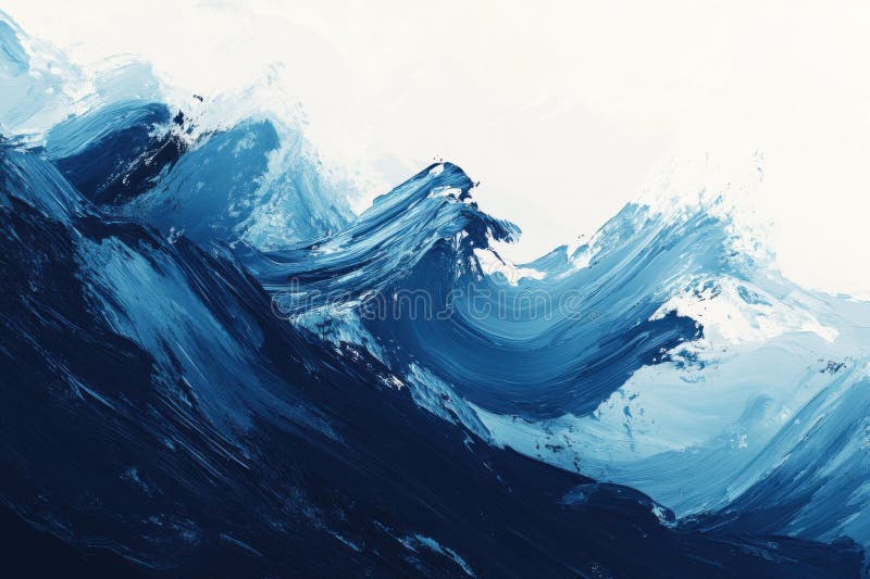 Minimalistic Abstract Ocean Wave Art for Modern Home and Office Decor ...