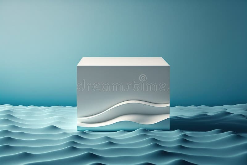 Minimalistic Abstract Podium with Wavy Wave Pattern Like Ocean Water ...