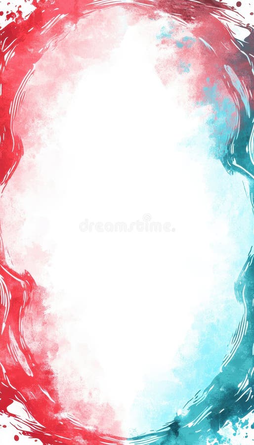 Minimalistic Abstract Red and Blue Splash Border on White Stock ...