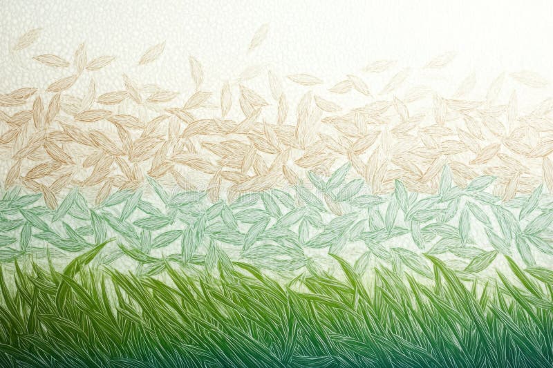 Minimalistic Abstract Rice Pattern with Green Grass Elements Stock ...