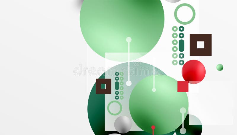 Minimalistic Abstract Vector Design, Layered Geometric Shapes Circles ...