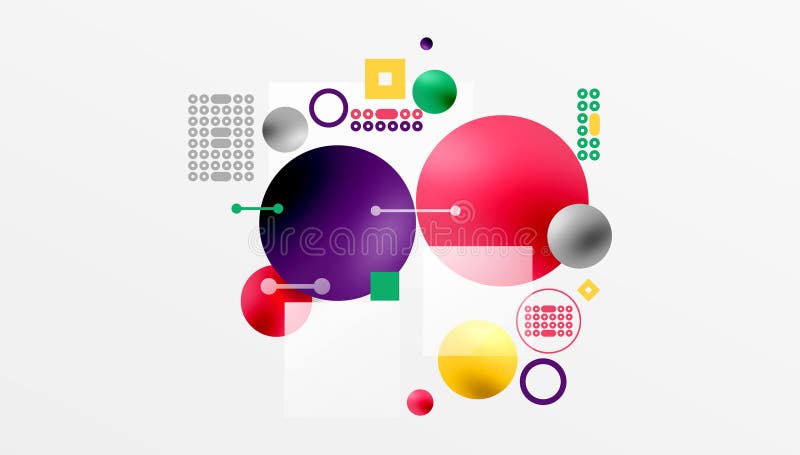 Minimalistic Abstract Vector Design, Layered Geometric Shapes Circles ...