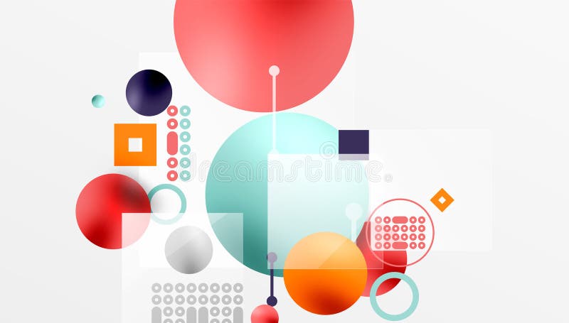 Minimalistic Abstract Vector Design, Layered Geometric Shapes Circles ...