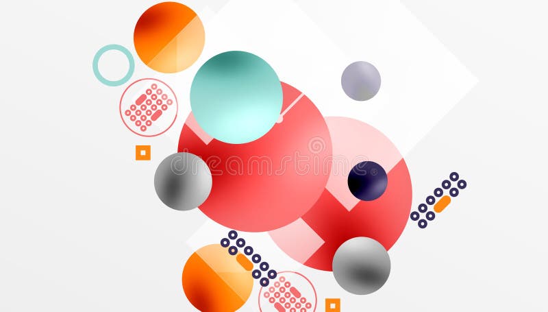 Minimalistic Abstract Vector Design, Layered Geometric Shapes Circles ...
