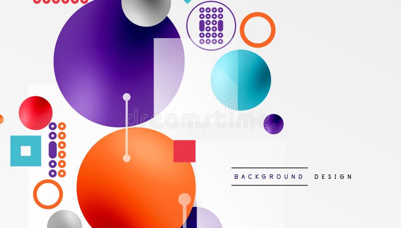 Minimalistic Abstract Vector Design, Layered Geometric Shapes Circles ...