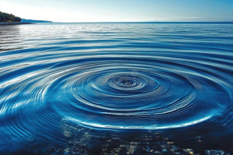 Minimalistic Abstract Water Ripples Creating Symmetrical Patterns on a ...