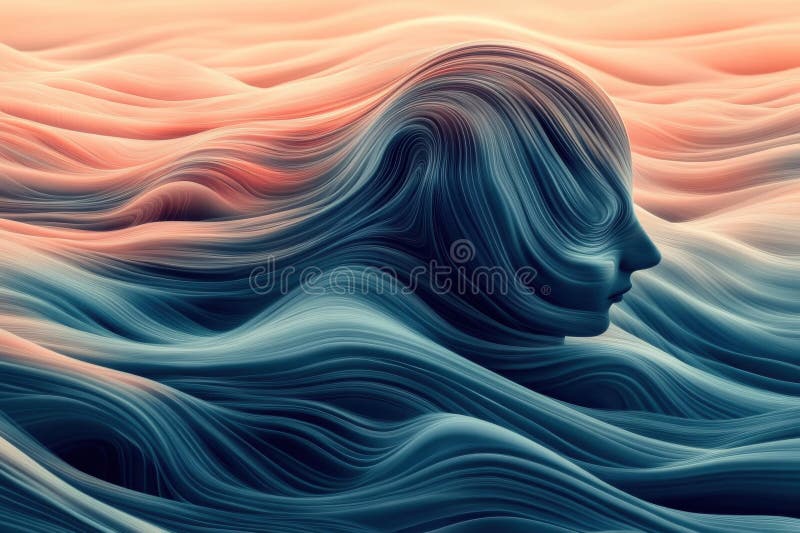 Minimalistic Abstract Waves and Human Form for Art and Design Concepts ...