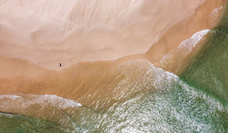 Minimalistic Aerial View of a Beautiful Beach on a Sunny Day Stock ...