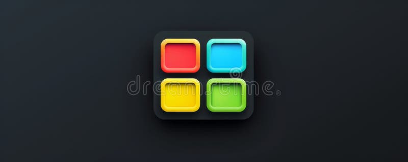 Minimalistic AI Drawing App Icon Set with Colorful Square Shapes on ...