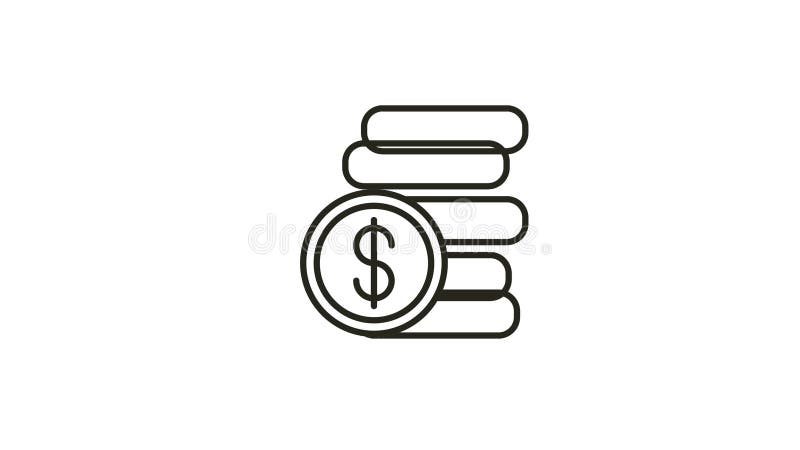 Minimalistic Alpha Channel Looping Coin Stack Animation Stock Footage ...