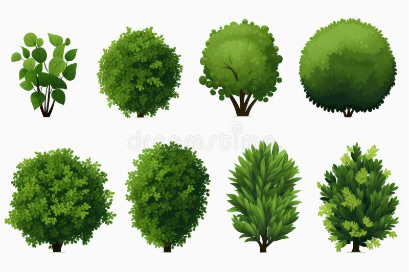 Minimalistic Animation of Bush Set AI Generated Stock Illustration ...