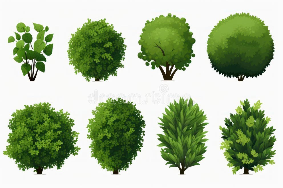 Minimalistic Animation of Bush Set AI Generated Stock Illustration ...