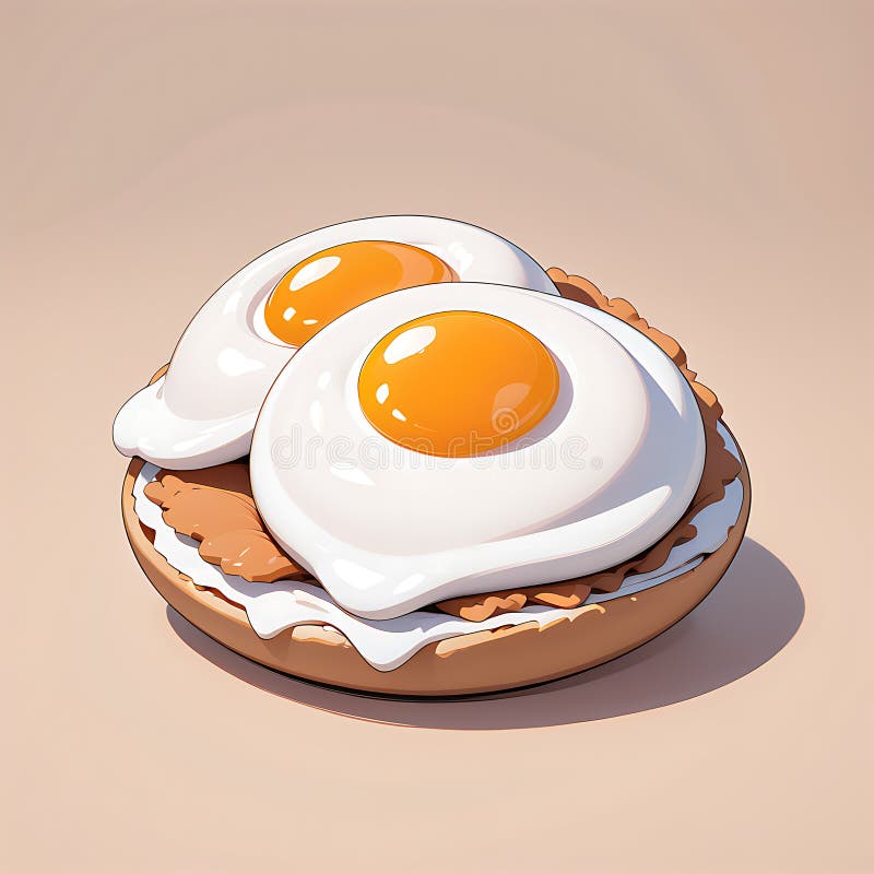 Minimalistic Animation of a Fried Egg AI Generated. Minimalistic ...