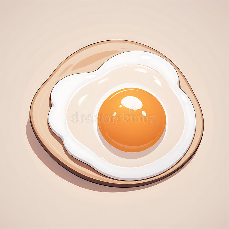 Minimalistic Animation of a Fried Egg AI Generated. Minimalistic ...