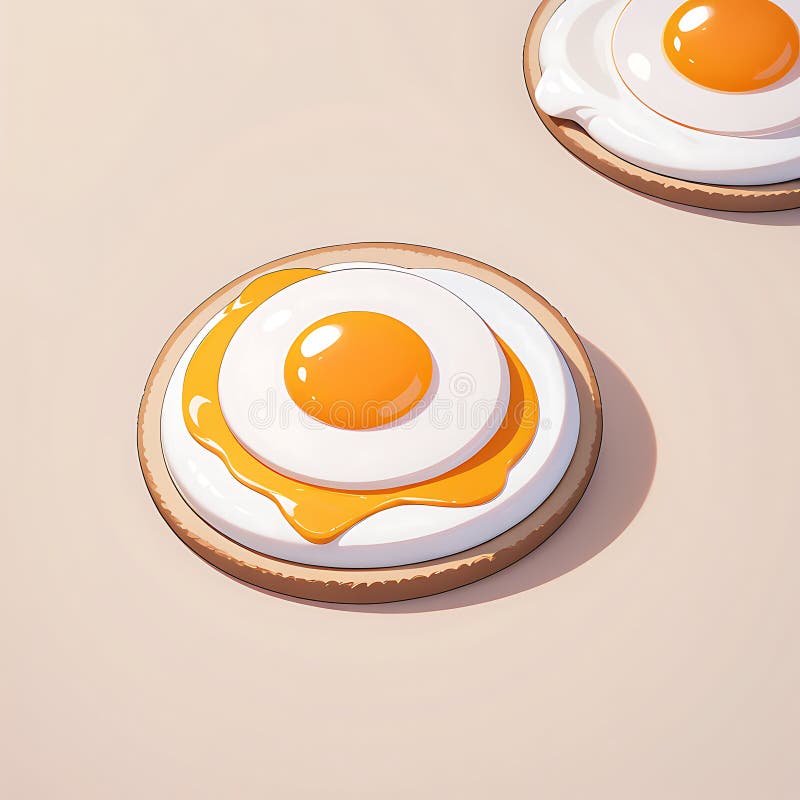 Minimalistic Animation of a Fried Egg AI Generated. Minimalistic ...
