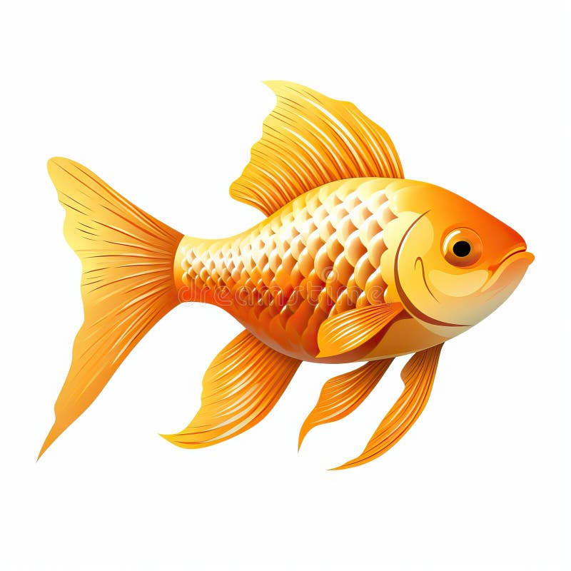 Minimalistic Animation of a Golden Fish AI Generated Stock Illustration ...
