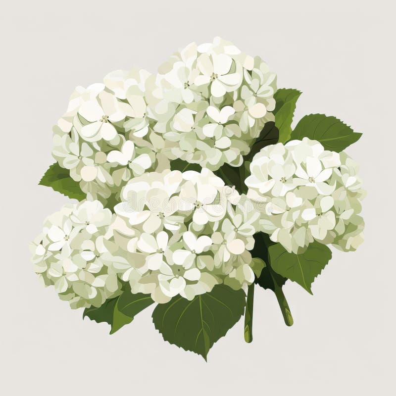 Minimalistic Animation of Hydrangea Flowers AI Generated Stock ...