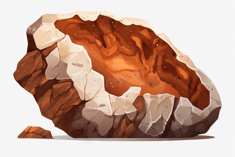 Minimalistic Animation of a Large Rock AI Generated Stock Illustration ...