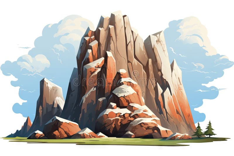Minimalistic Animation of a Large Rock AI Generated Stock Illustration ...