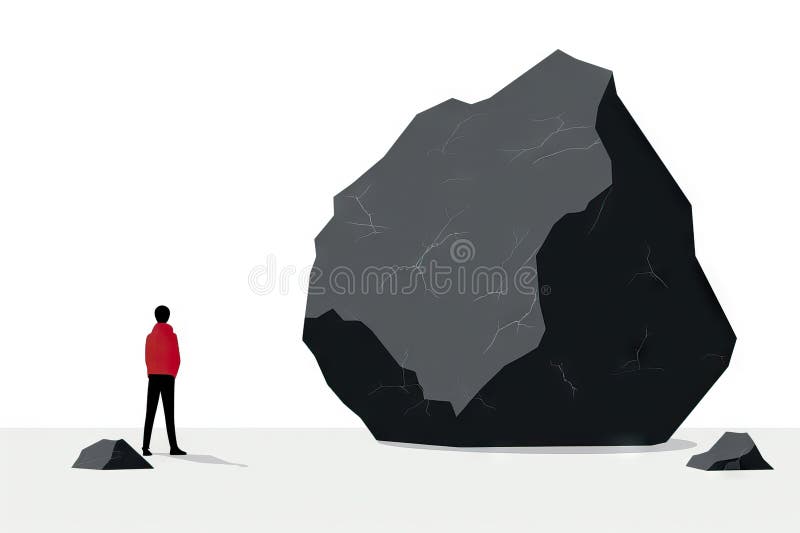 Minimalistic Animation of a Large Rock AI Generated Stock Illustration ...